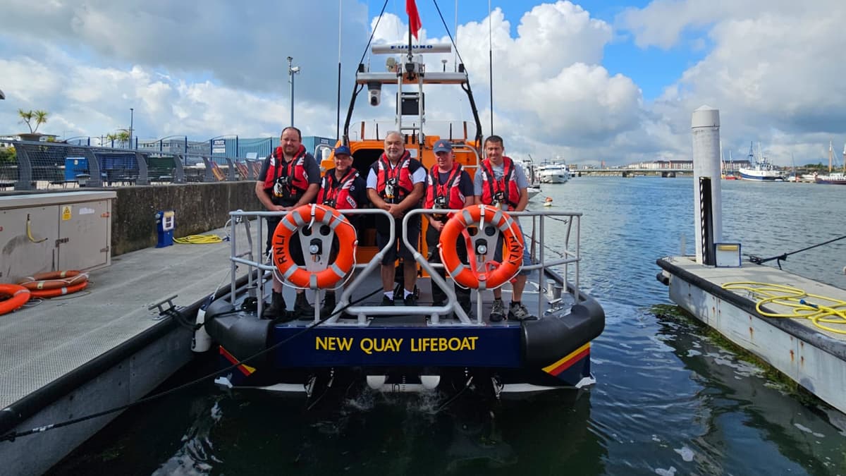 New Quay RNLI crew's journey to bring new lifeboat home continues | cambrian-news.co.uk